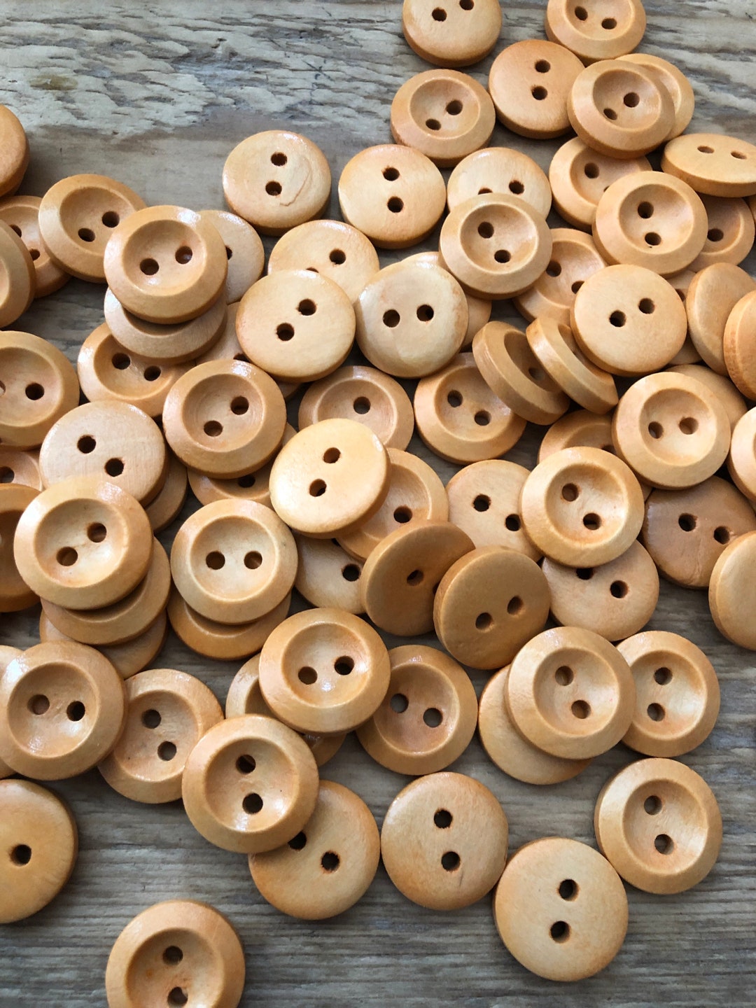 Natural Wooden Buttons, 5/10/15 Pieces, 2-hole Natural Buttons - Etsy