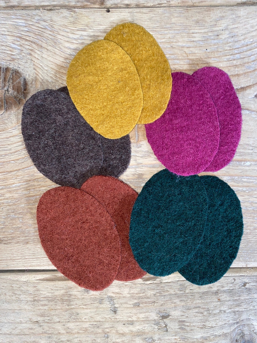 Oval Patches 1 Pair 2 Pieces / Wool Patches / Felted Cloth Patches for ...