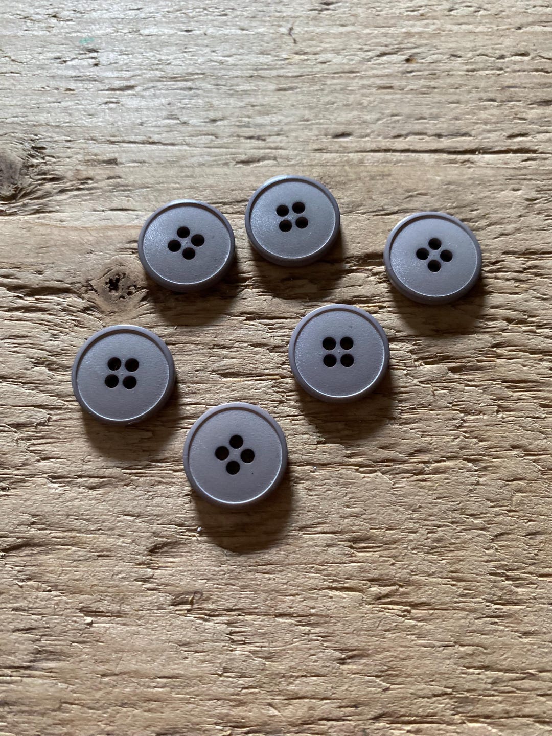 6 Grey Buttons (4-hole) / Vintage Buttons for Sewing - Etsy