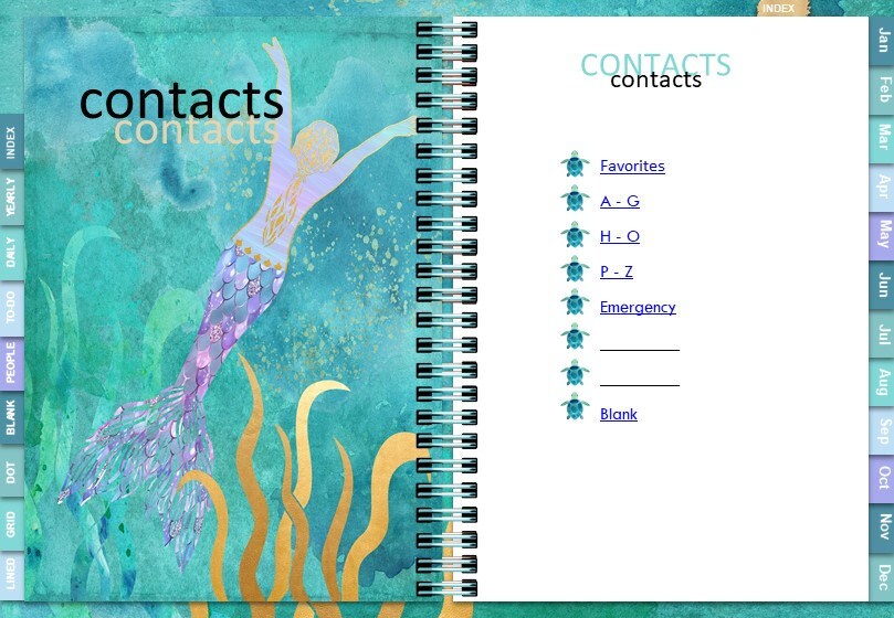 Mermaid Undated Monthly Digital Planner iPad Goodnotes Hyperlinked ...