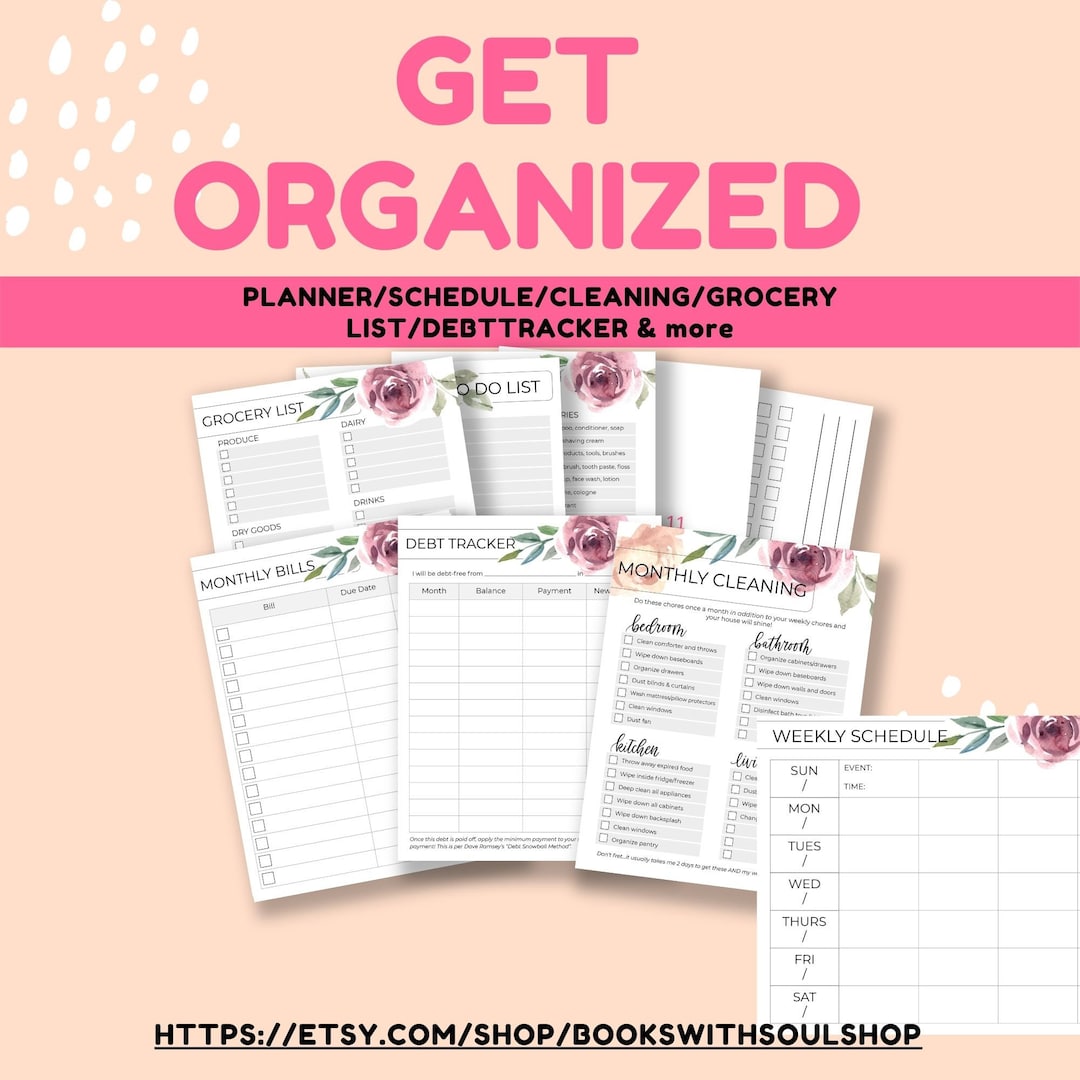 HAPPY HOME PLANNER Organizer Weekly Monthly Calendar Printable Home ...