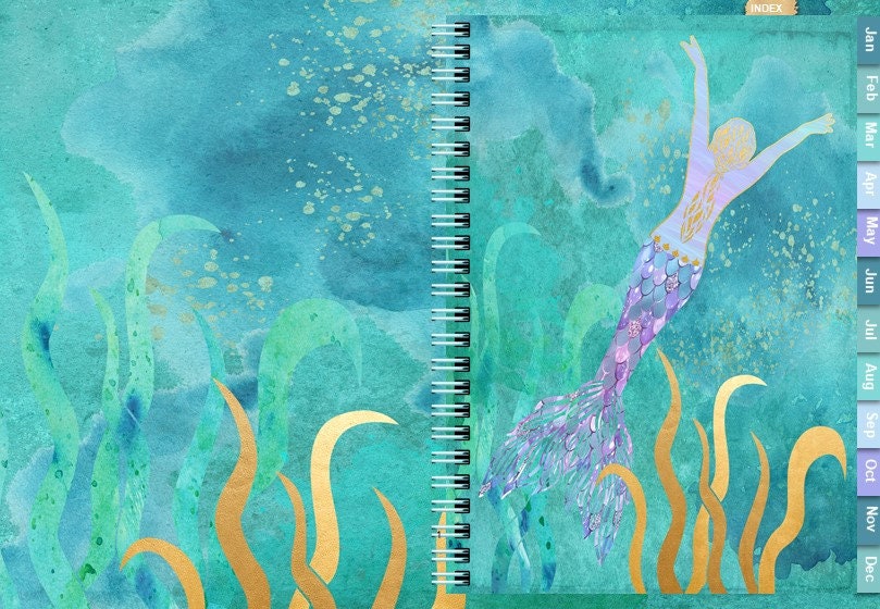 Mermaid Undated Monthly Digital Planner | iPad | Goodnotes ...