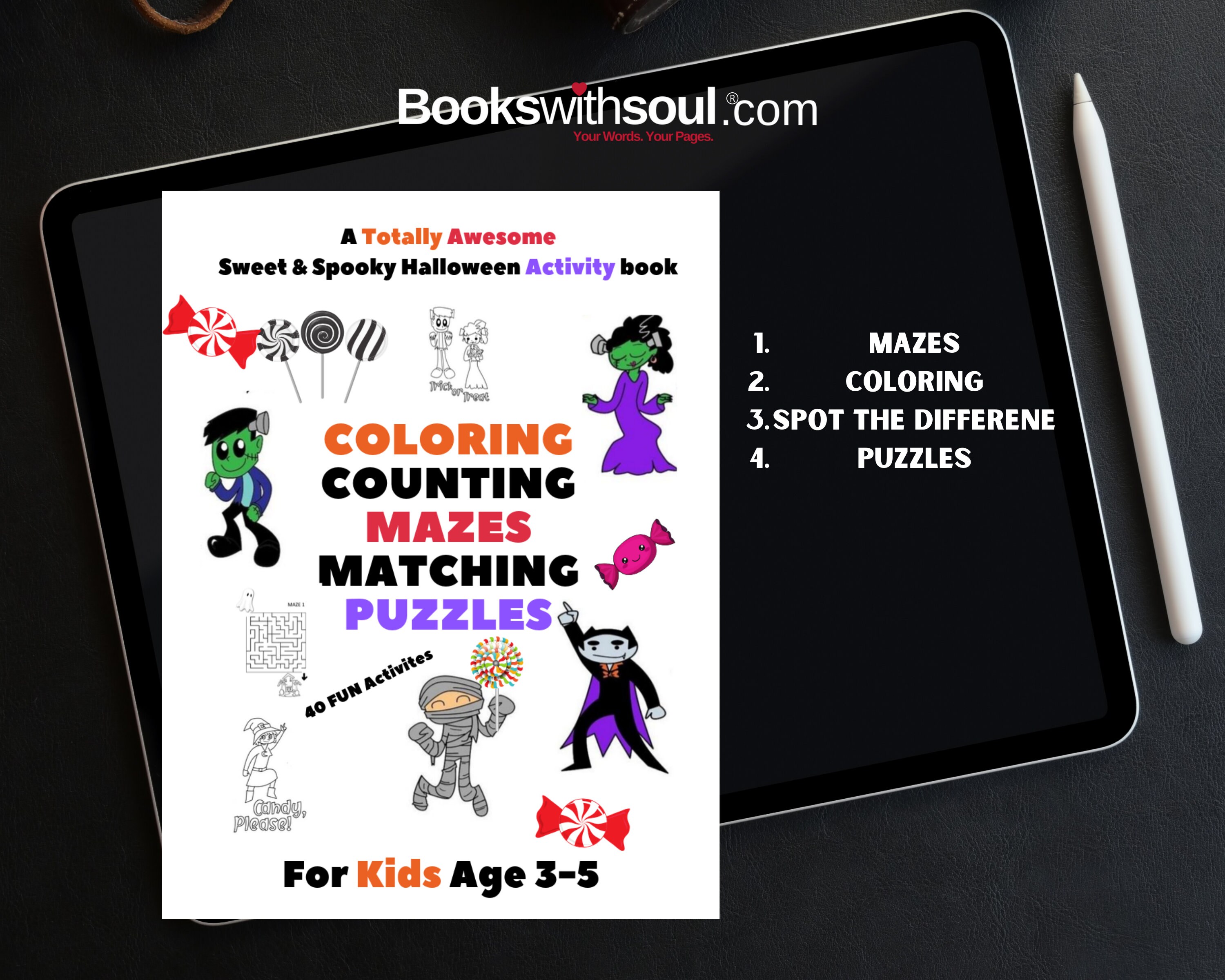 Printable COLORING COUNTING MAZES Matching Puzzles 40 Fun Activities ...