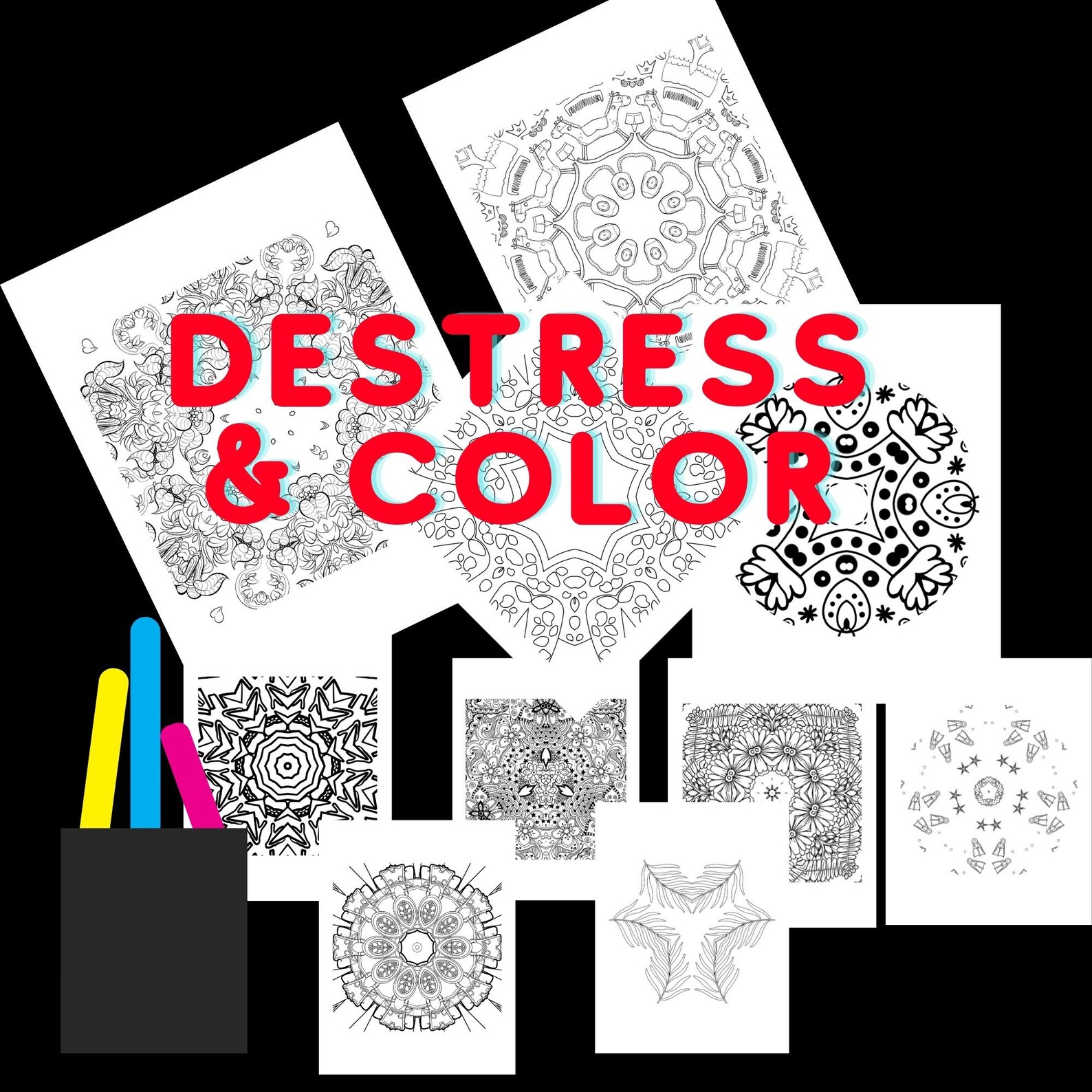 Printable COLORING Pages Adult Stress Relieving Patterns to Print ...