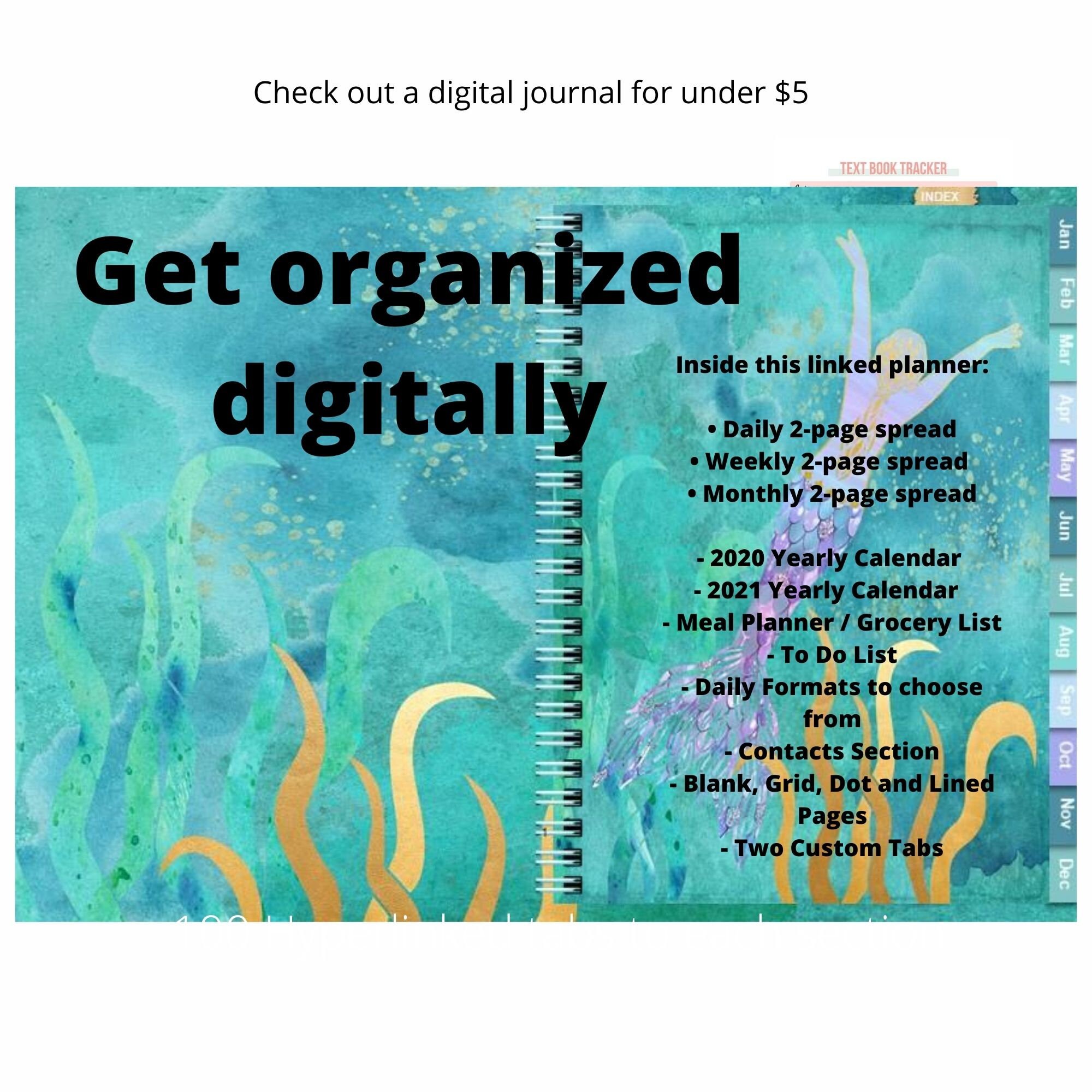 Mermaid Undated Monthly Digital Planner | iPad | Goodnotes ...