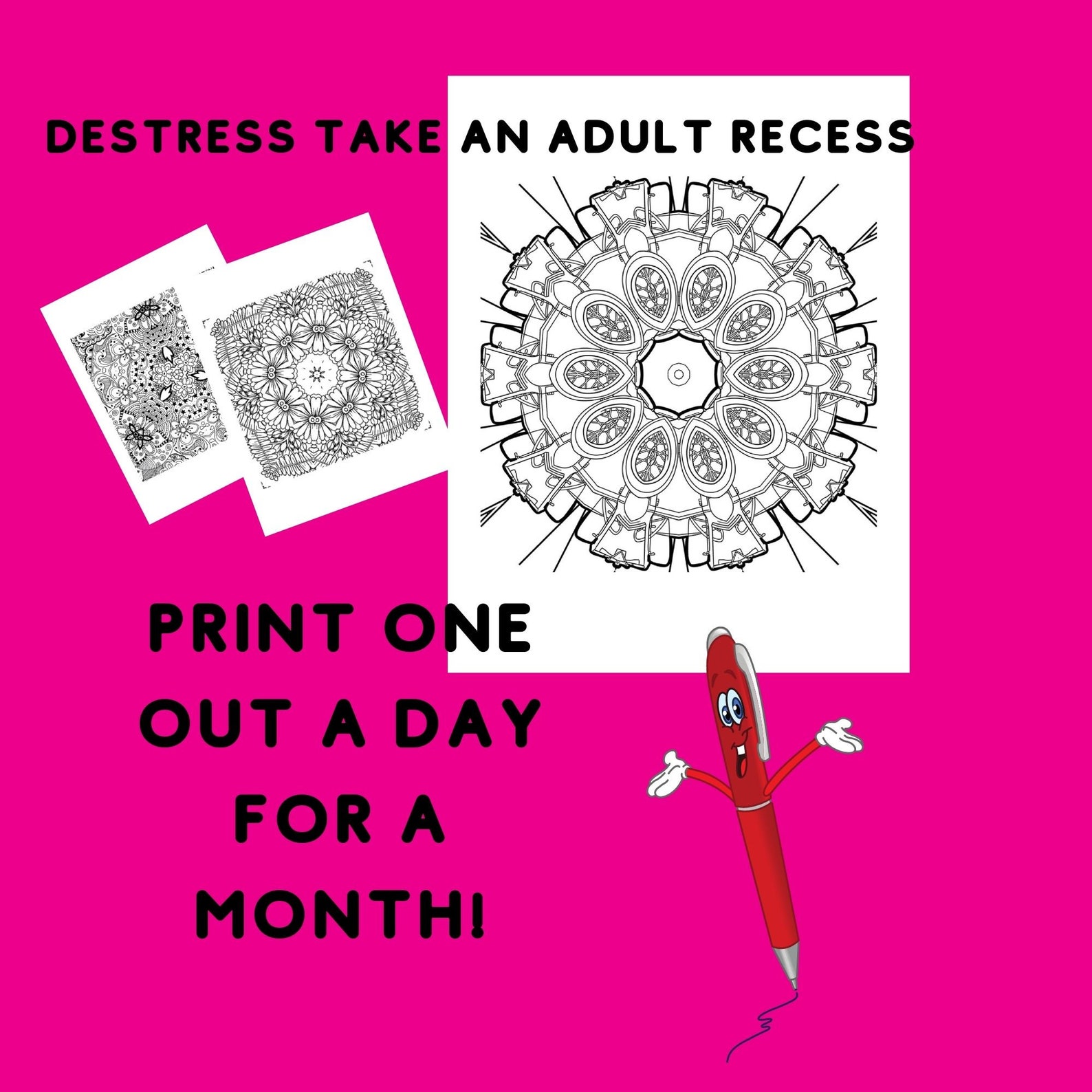 Printable COLORING Pages Adult Stress Relieving Patterns to - Etsy