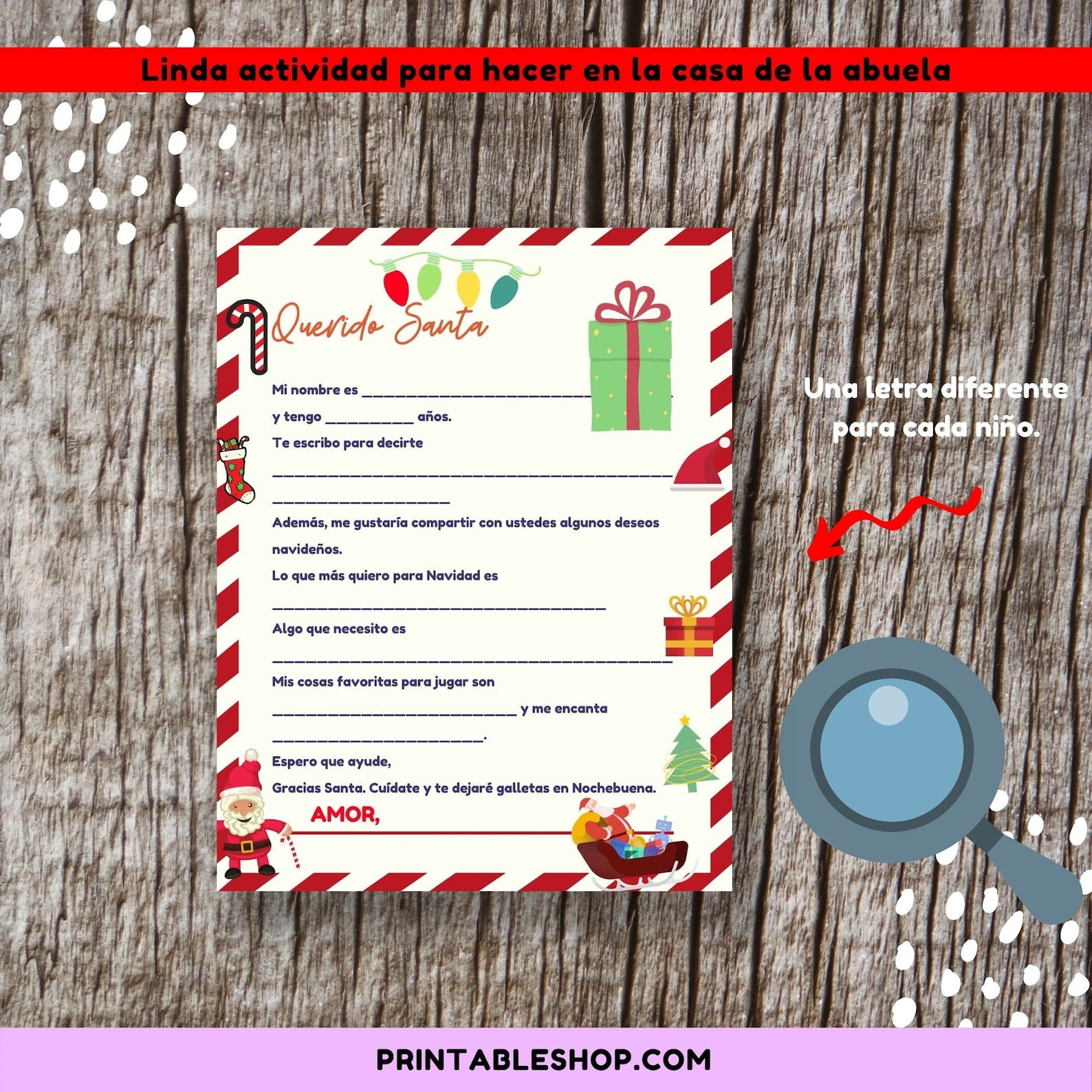 Carta a Santa Claus Versión En Español Letter to Santa Claus, Carta ...