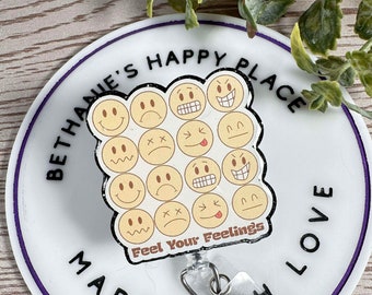 Mental Health Badge Reel, Mental Health Lanyard, Feel Your Feelings ...