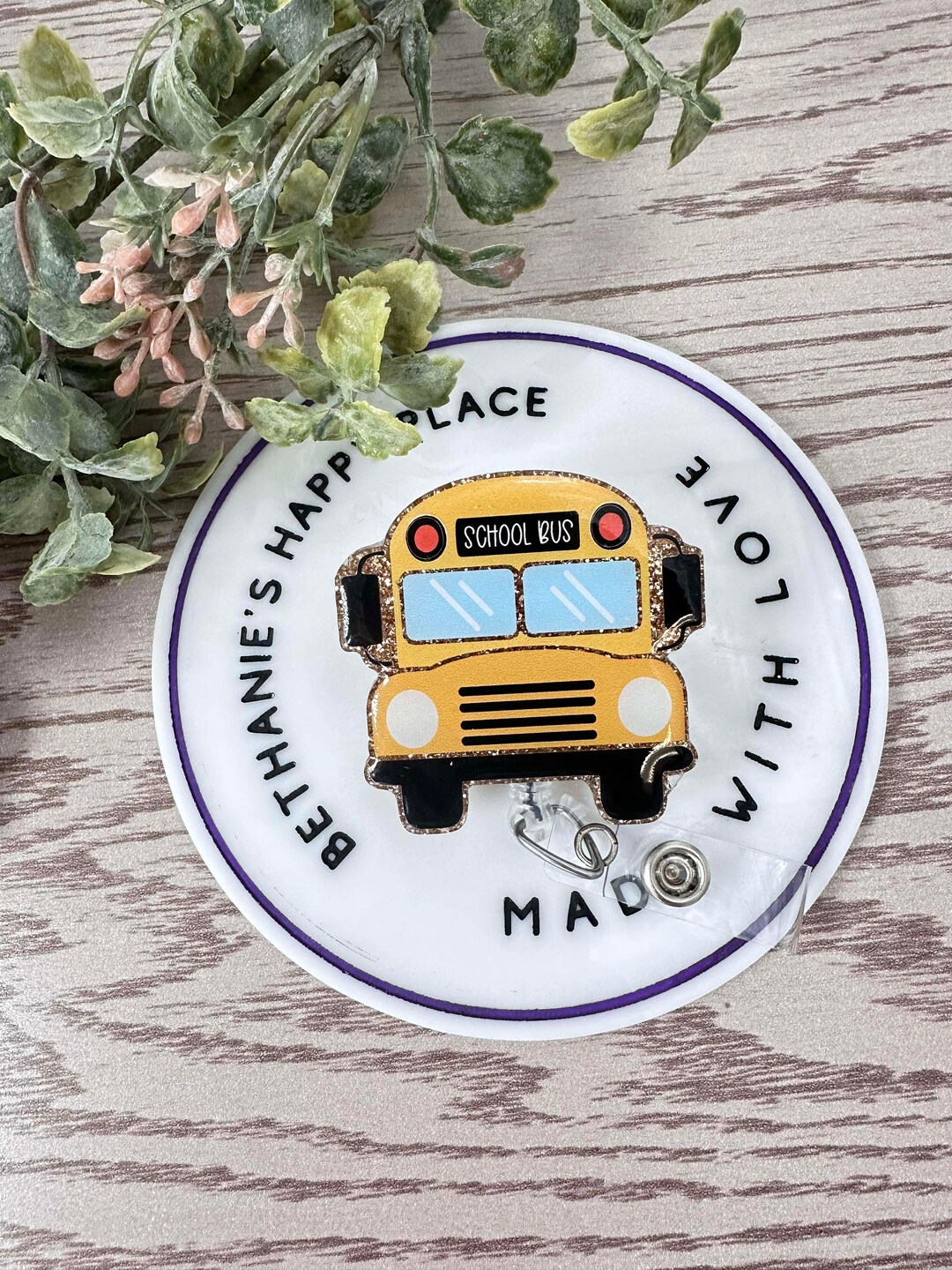 School Bus Retractable Badge Reel: Bus Driver Gift, ID Holder - Etsy