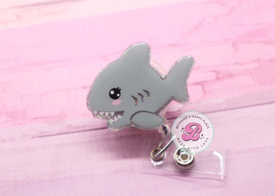 Shark Badge Reel - Cute Shark Badge Clip - Shark Badge Holder - Shark ...