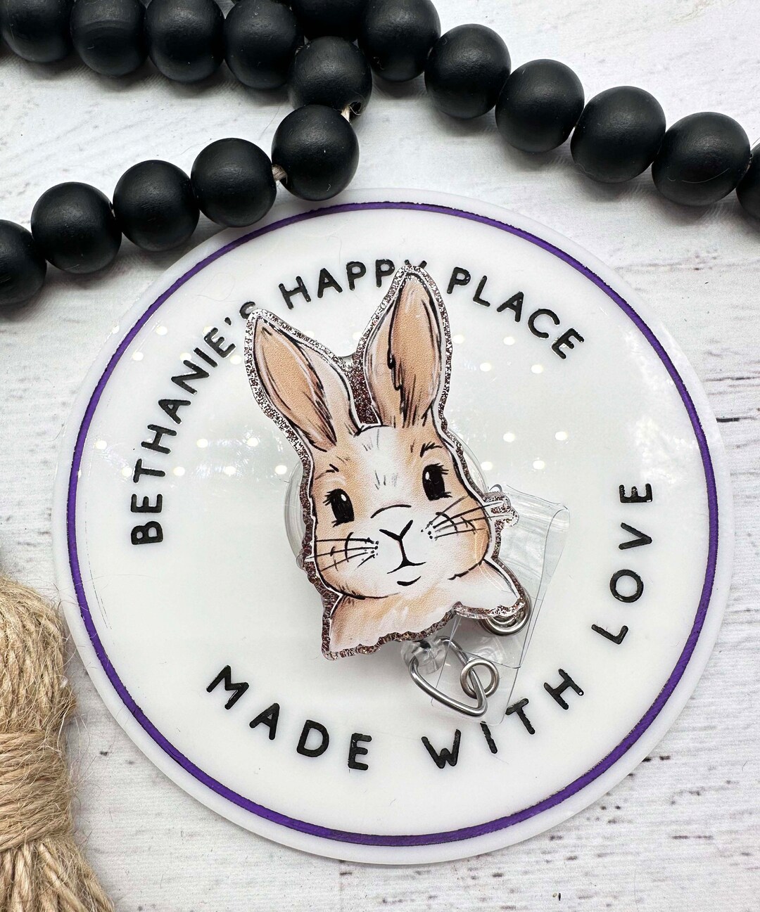 Bunny Face Badge Reel, Cute Bunny Rabbit Badge Holder, Bunny Gifts ...