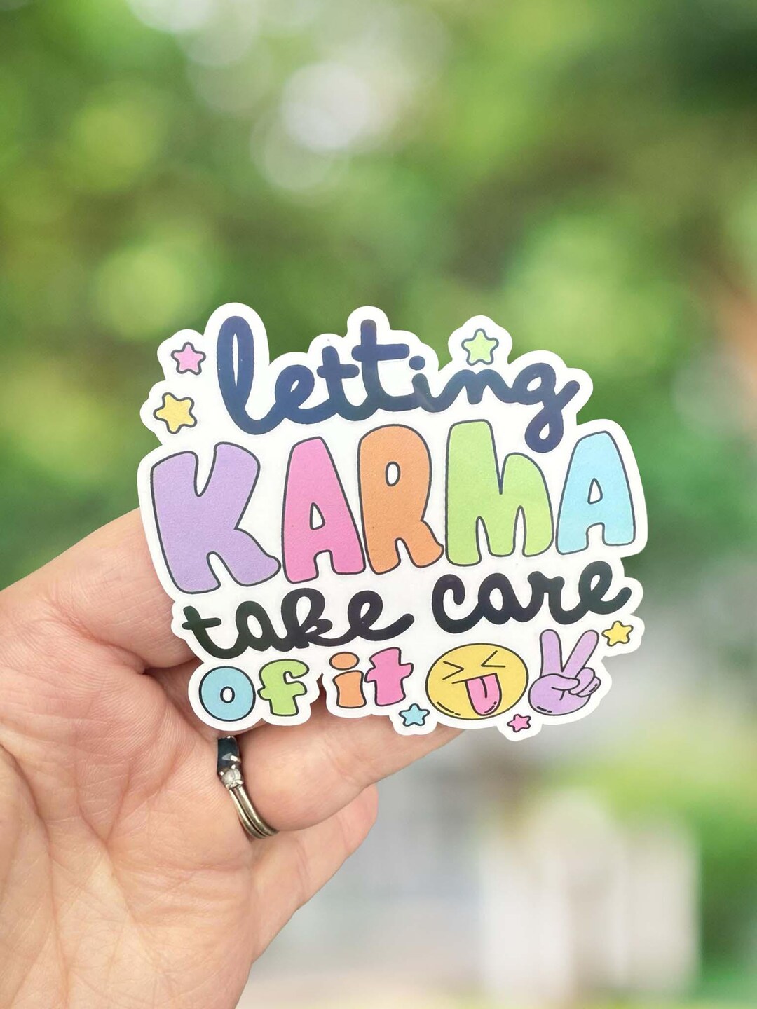 Letting Karma Take Care of It Sticker, Sticker for Water Bottle or ...