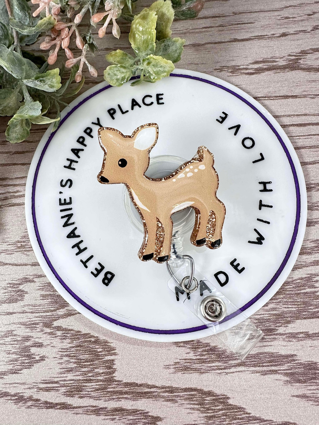 Baby Deer Retractable Badge Reel, Fawn Badge Holder, Nurse ID Holder ...