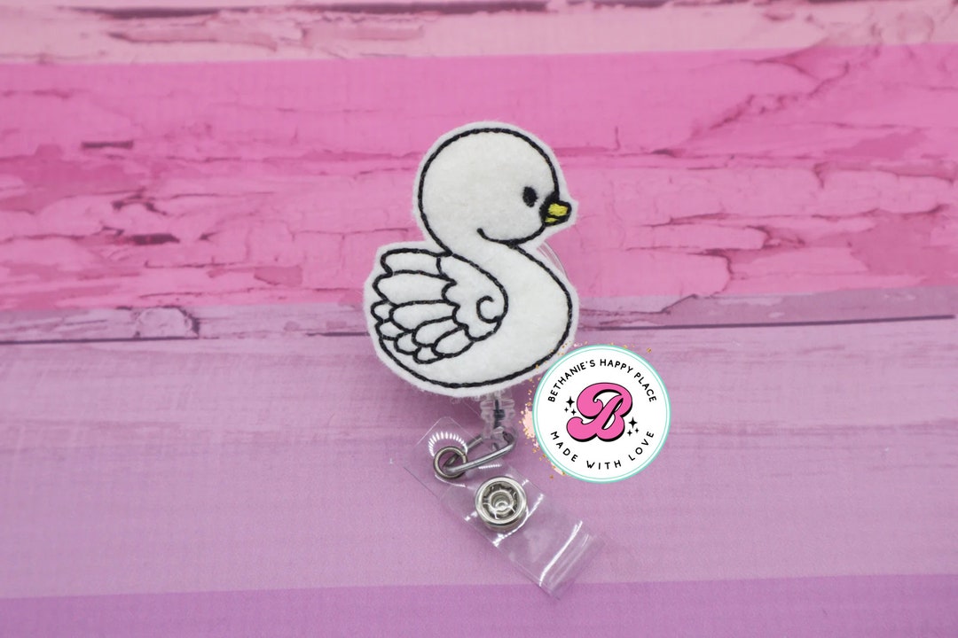 Swan Badge Reel Swan Badge Holder Swan Badge Clip Badge - Etsy