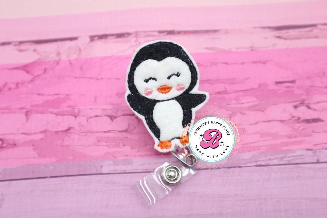 Penguin Badge Reel Cute Penguin Penguin Gifts Penguin Badge Holder ...