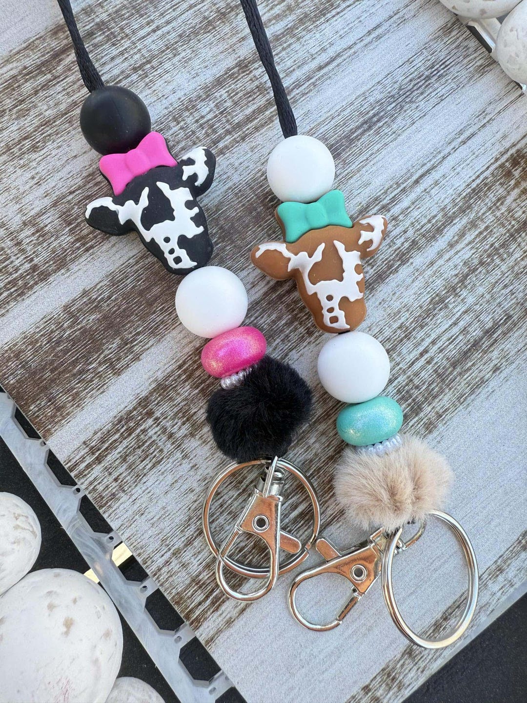 Cow Beaded Lanyard, BREAKAWAY Beaded Lanyard, Western Teacher Lanyard ...