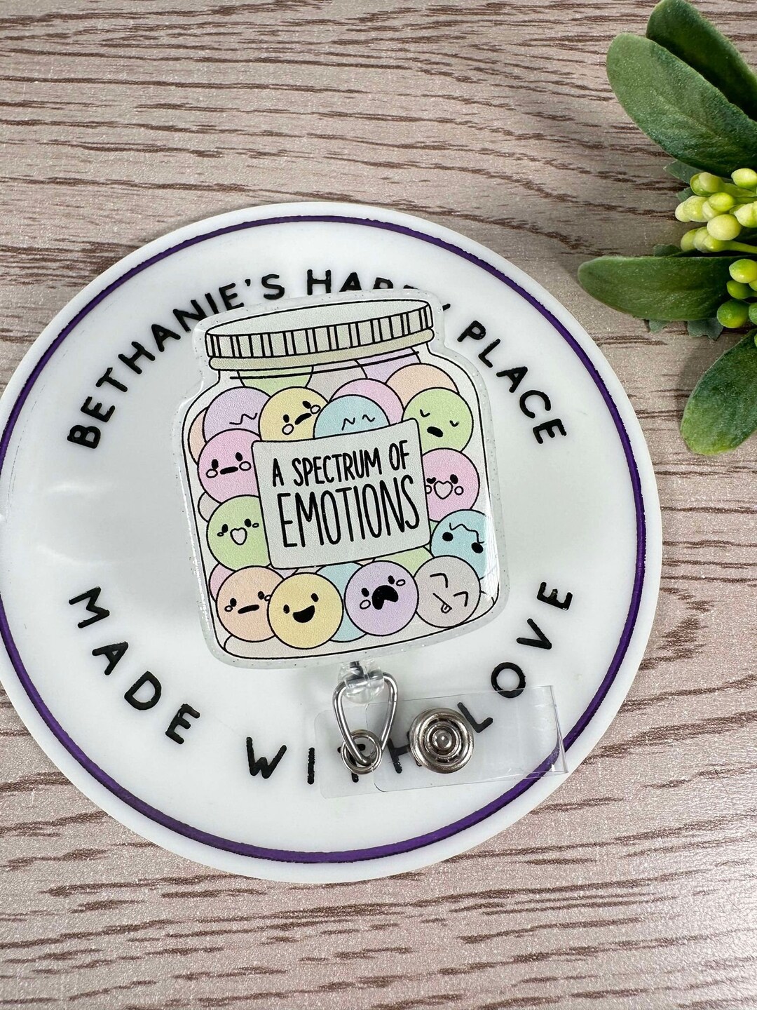 A Spectrum of Emotions Retractable Badge Reel, Mental Health Acrylic ...