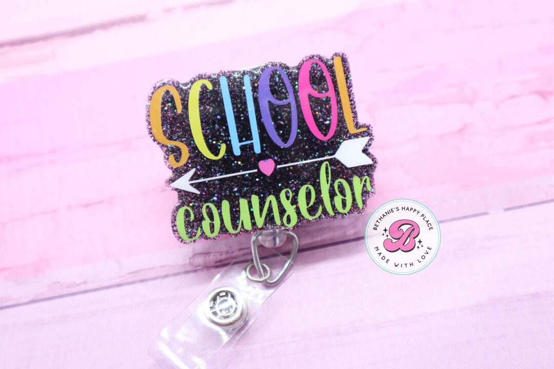 School Counselor Badge Reel, Counselor Badge Holder, Retractable ID ...