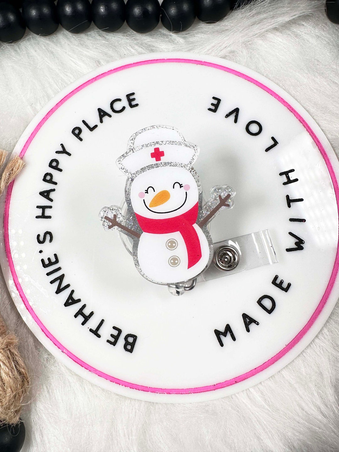 Snowman Nurse Retractable Badge Reel, Holiday Nurse Gifts, Pediatrician ...