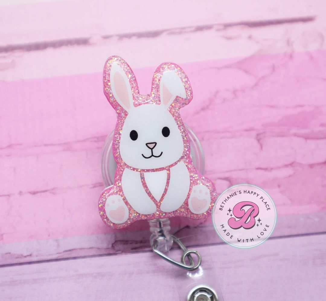 Bunny Badge Reel, Easter Bunny Badge Clip, Rabbit Badge Reel, Easter ...