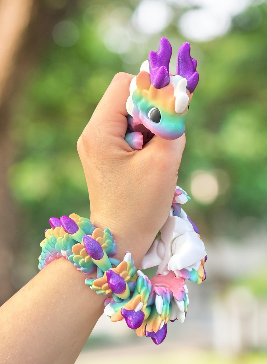 Articulated Rainbow Dragon Figurine: 3D Printed PLA Decor - Etsy