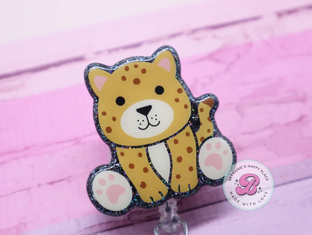 Cheetah Badge Reel: Retractable Animal Badge Holder - Etsy