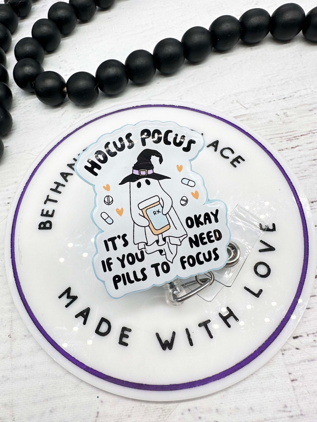 Pill Ghost Badge Reel: Mental Health Awareness, Halloween Badge Clip - Etsy