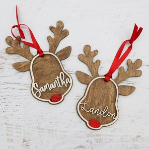 Personalized Reindeer Ornaments, Wood Reindeer Ornaments, Custom ...