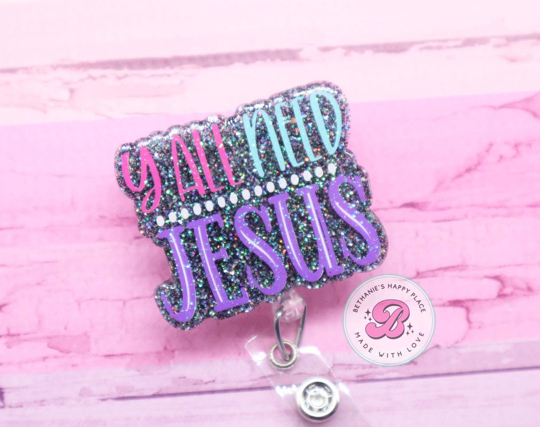 Jesus Badge Reel, Funny Badge Reel, Badge Reel for Nurse, Funny Badge ...