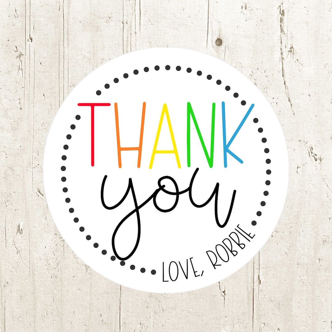 Thank You Stickers Personalized - Thank You Treat Bag Stickers ...