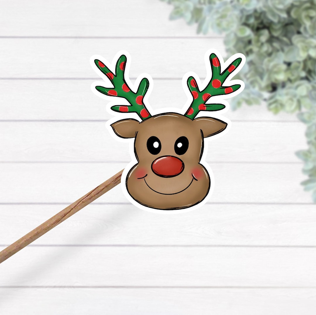 Boy Reindeer Sticker, Christmas Sticker, Waterproof Christmas Sticker ...