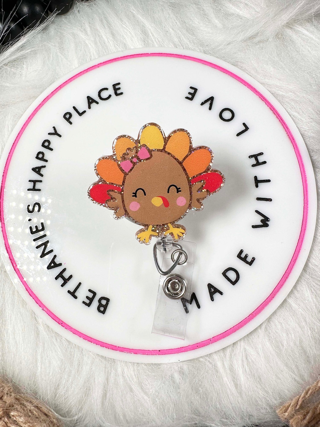 Thanksgiving Turkey Retractable Badge Reel: Holiday ID Holder - Etsy
