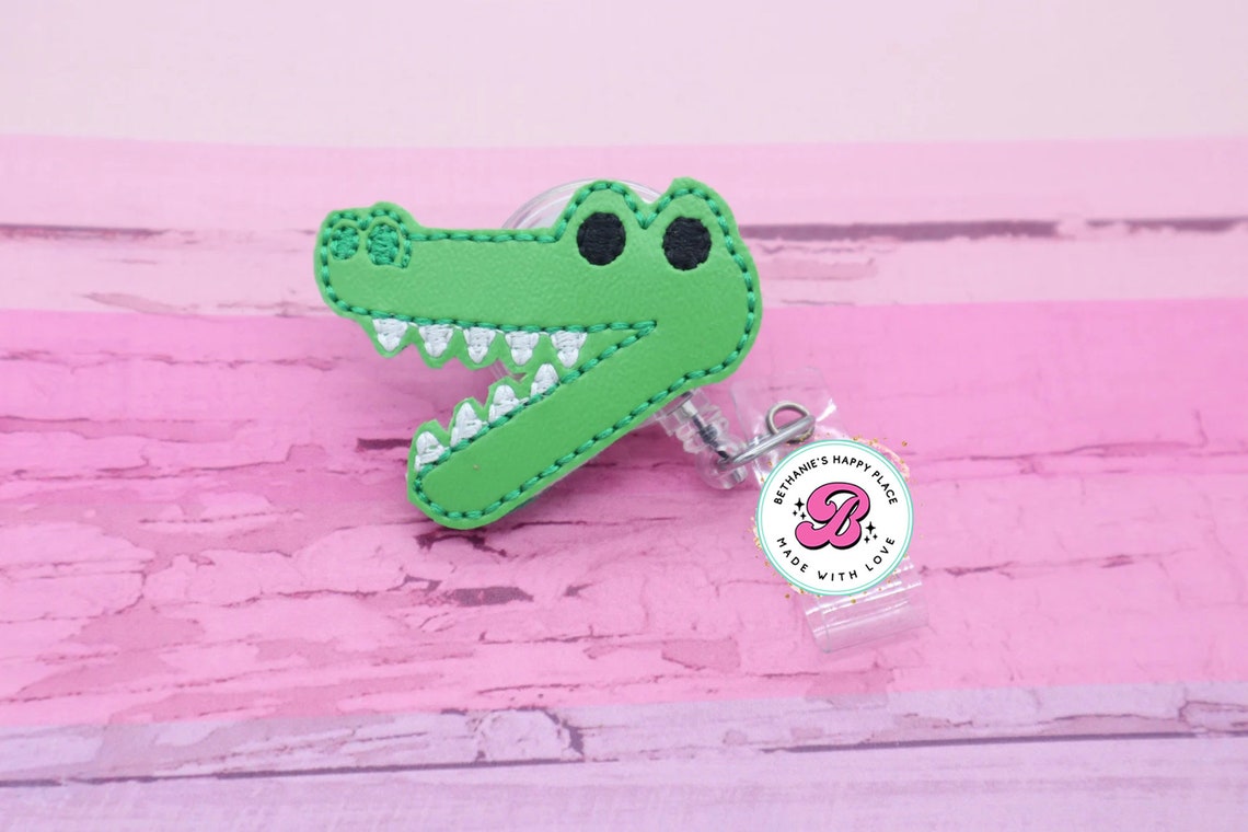 Alligator Badge Clip Alligator Badge Reel Gator Badge - Etsy