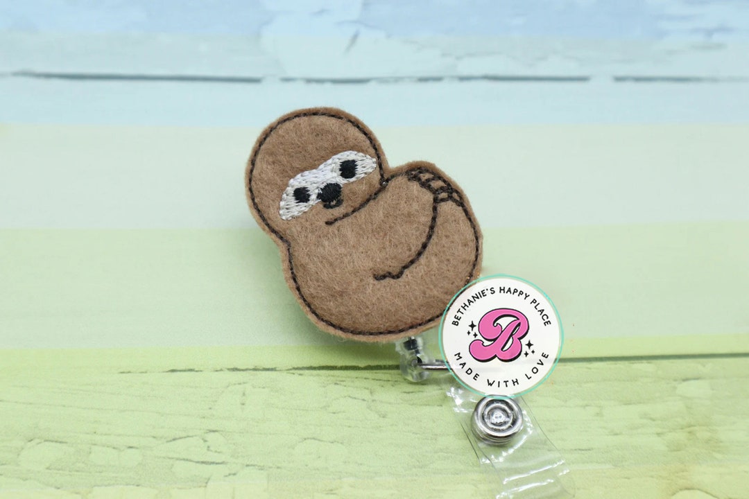 Sloth Badge Reel Sloth Badge Holder Sloth Badge Clip Cute Sloth Badge ...