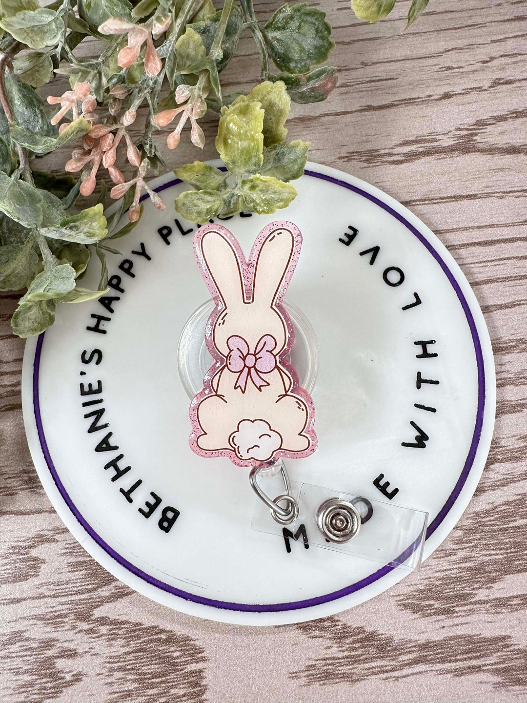 Bunny Tail Retractable Badge Reel, Easter ID Holder, Easter Gifts ...