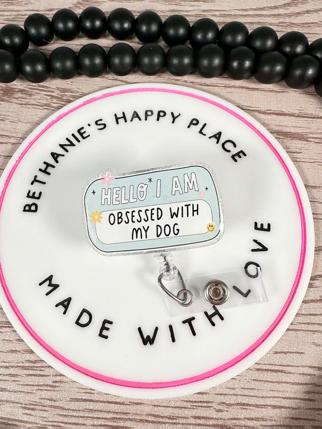 Hello I Am Obsessed With My Dog Name Tag Retractable Badge Reel, ID ...
