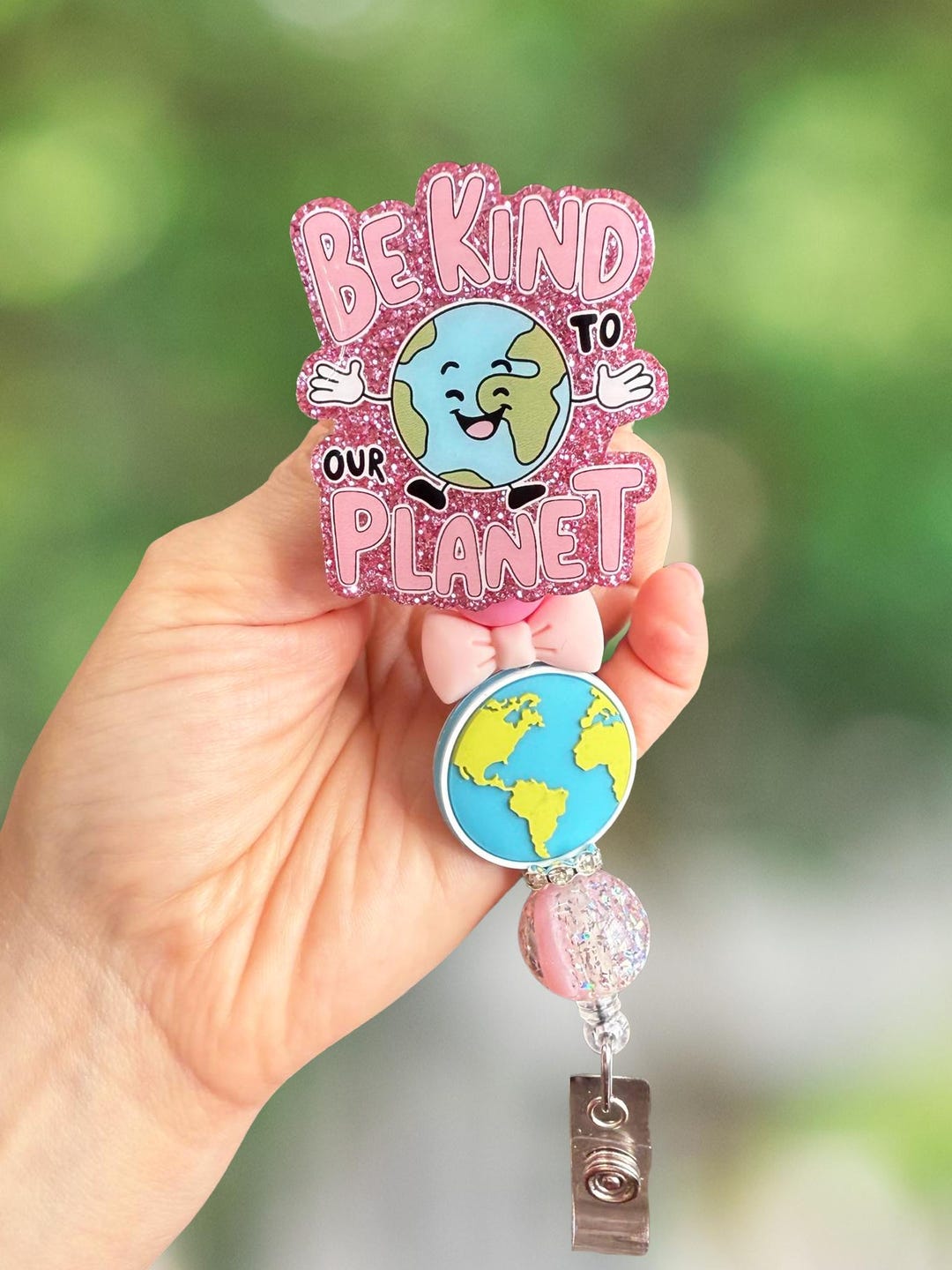 Be Kind to Our Planet Retractable Badge Reel: Earth Day ID Holder, With ...