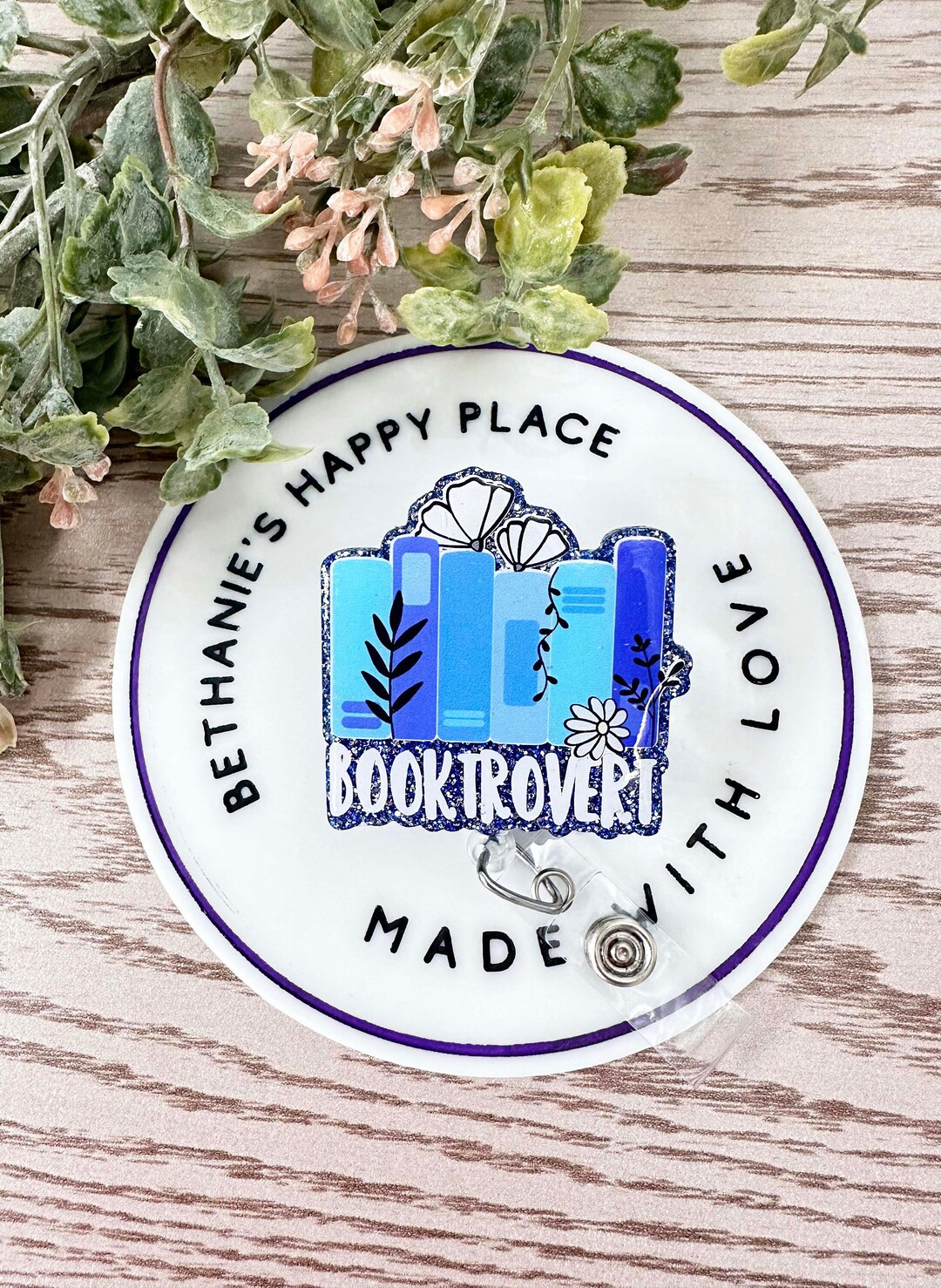 Booktrovert Badge Reel, Book Retractable Badge Holder, Teacher Gifts ...