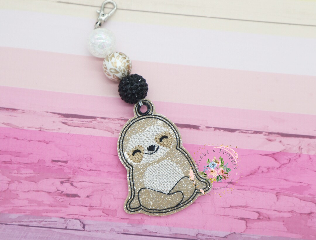 Sloth Beaded Keychain Sloth Keychain Sloth Gifts Sloth Gift for Her ...