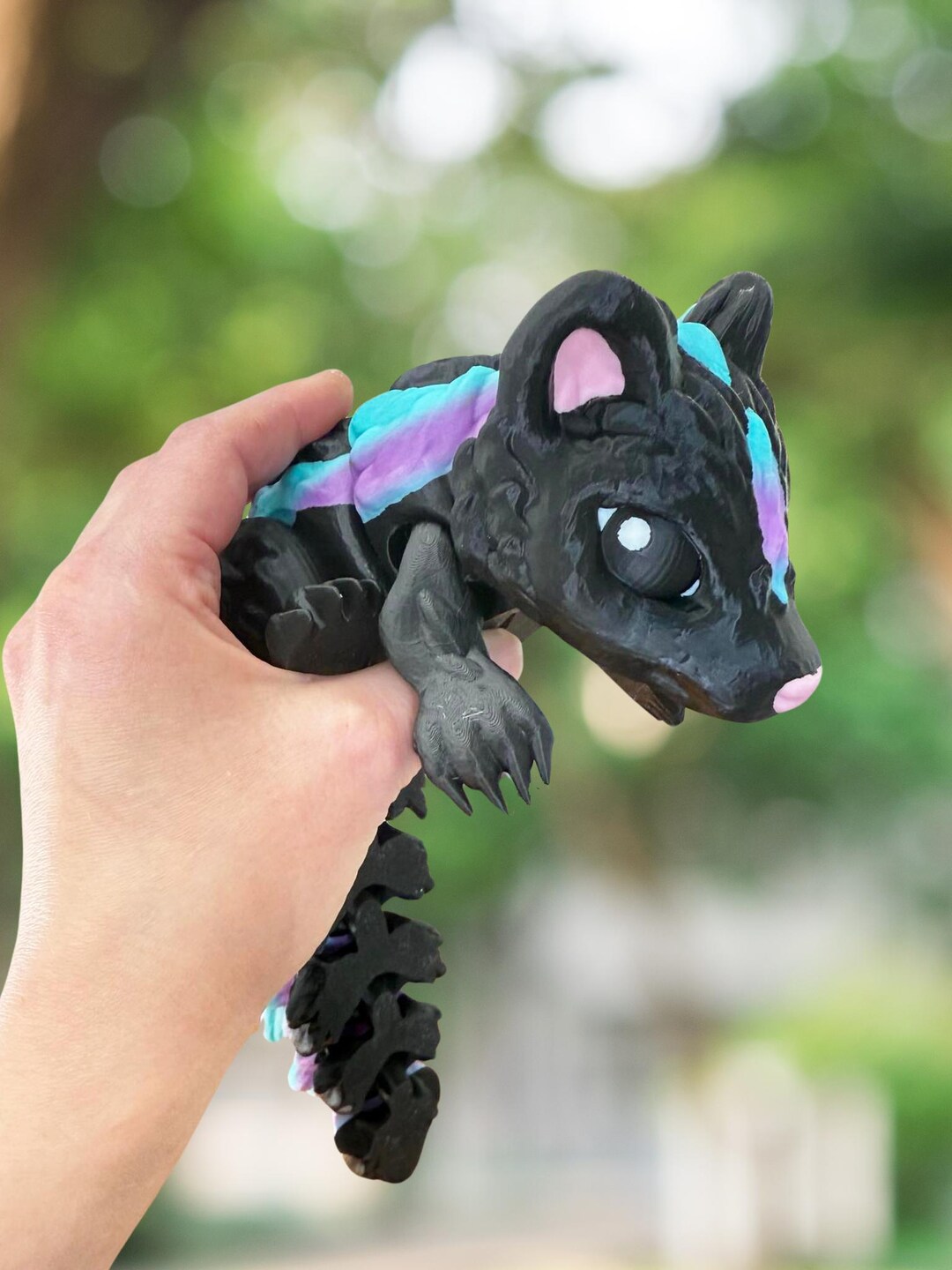 Skunk Gift - 3D Printed Articulated Skunk in Fun Colors - Desk Pet ...