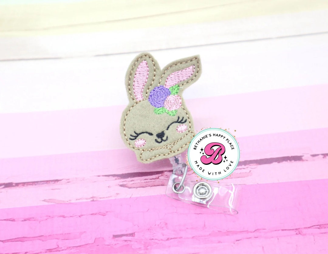 Bunny Badge Reel Bunny Badge Holder Easter Badge Reel Bunny With ...