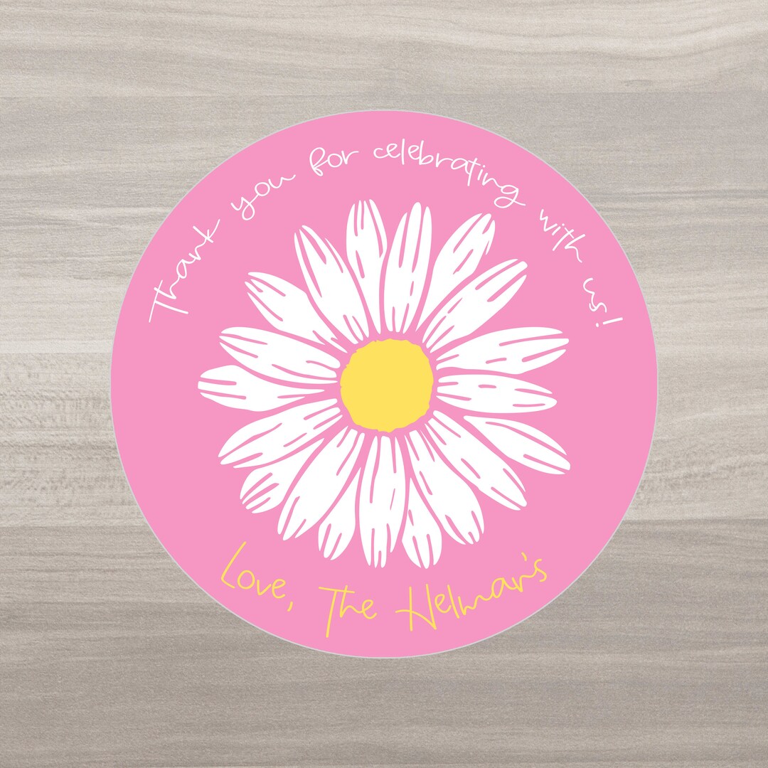 Daisy Thank You Stickers - Daisy Birthday Stickers - Daisy Favor ...