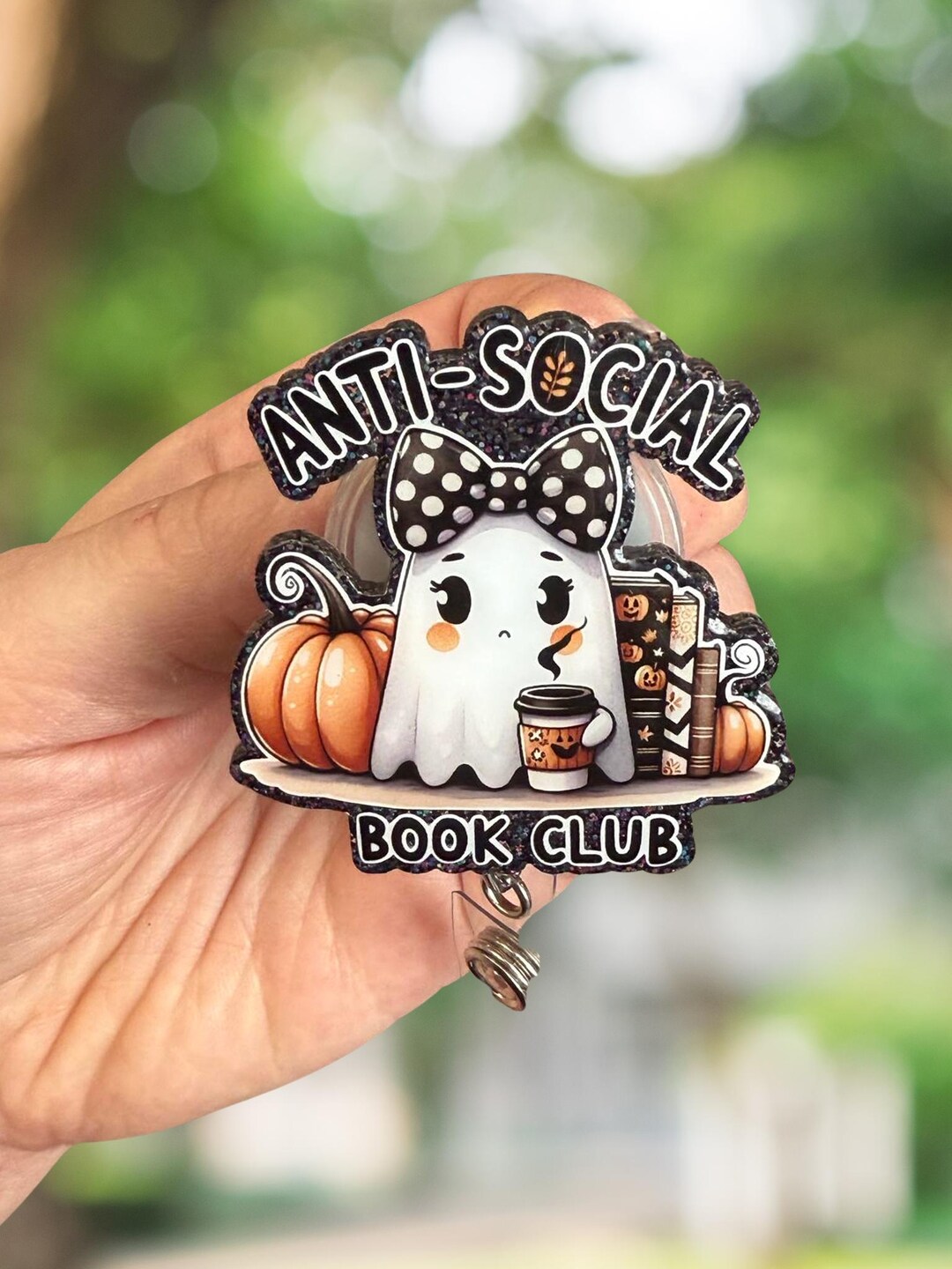 Anti- Social Ghost Retractable Badge Reel: Mental Health Book Club - Etsy