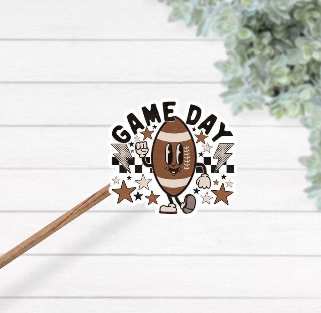 Game Day Football Sticker - Cute Football Sticker - Retro Football ...