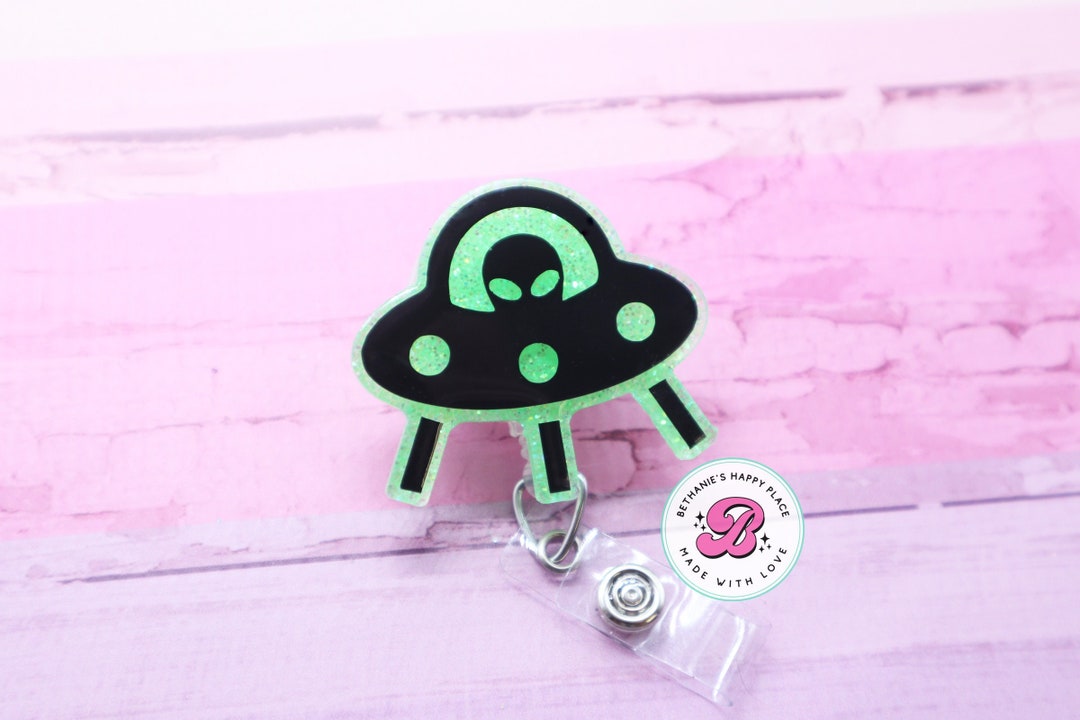 Alien Spaceship Badge Reel, Alien Badge Holder, Alien Gifts, Funny ...