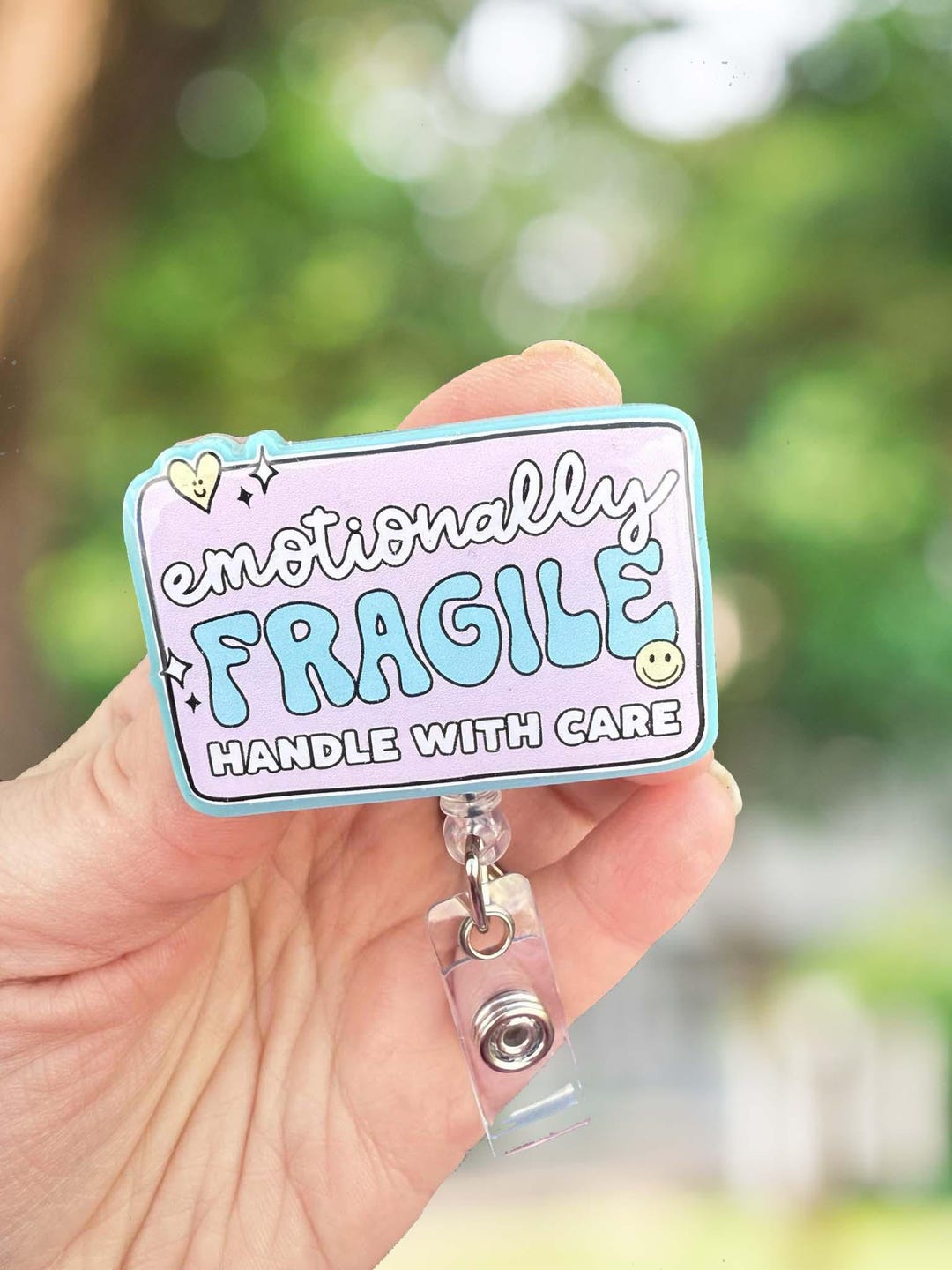 Emotionally Fragile Retractable Badge Reel: Mental Health Gift - Etsy