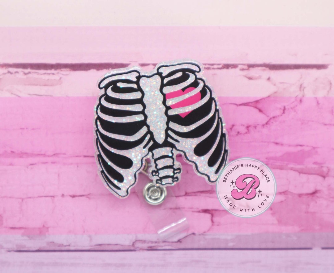 Rib Cage Badge Reel, Radiologist Badge Reel, Rib Cage Badge Reel, X-ray ...