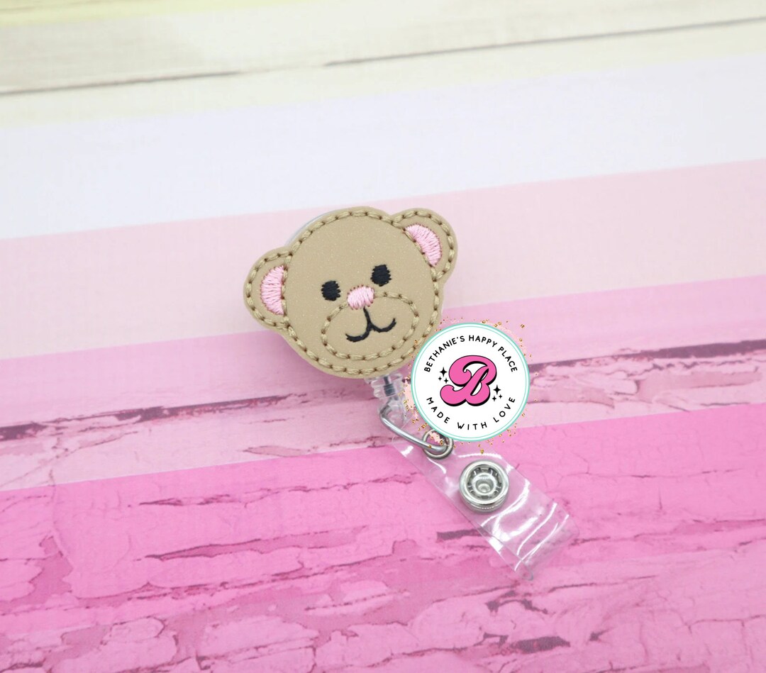 Teddy Bear Badge Reel Teddy Bear Badge Holder Cute Badge Reel ...