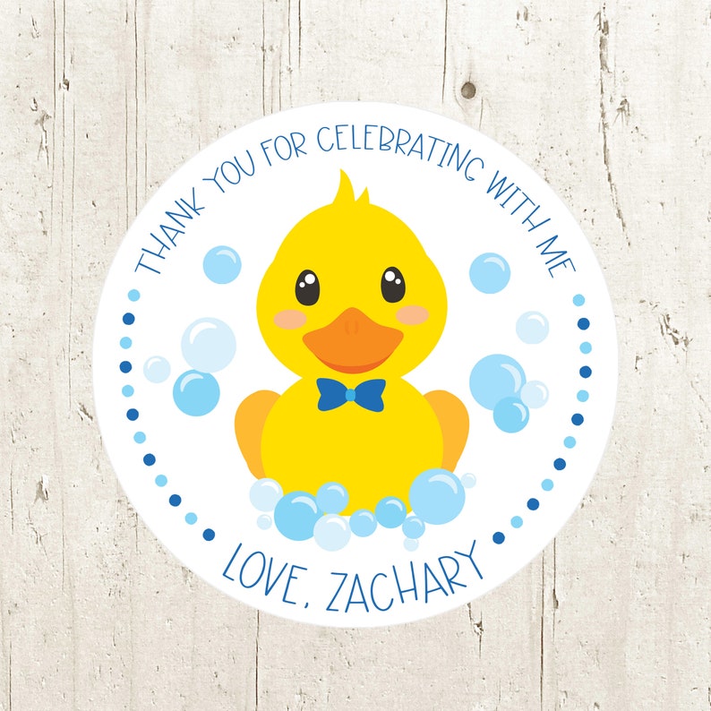 Duck Birthday Stickers: Personalized Party Favor Labels - Etsy