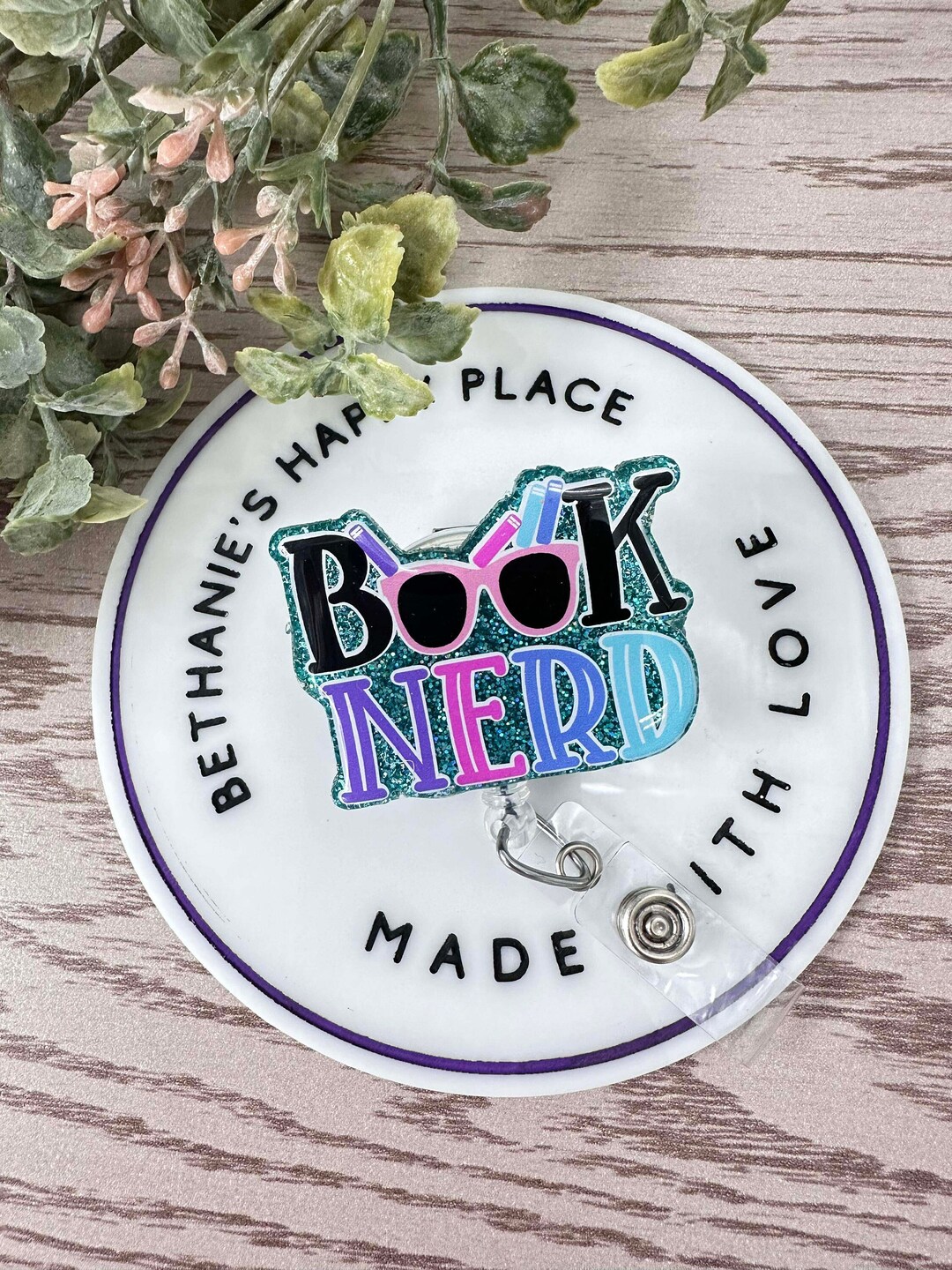 Book Nerd Badge Reel, Teacher Badge Clip, Retractable ID Holder ...
